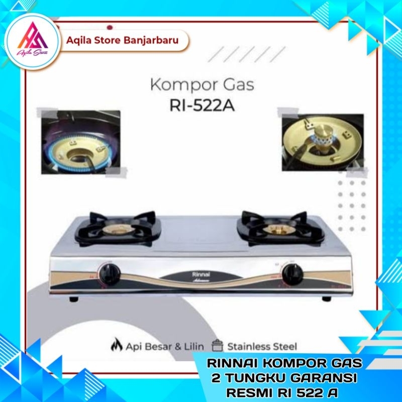 Jual Rinnai Kompor Gas 2 Tungku Garansi Resmi RI 522 A / Kompor Gas ...