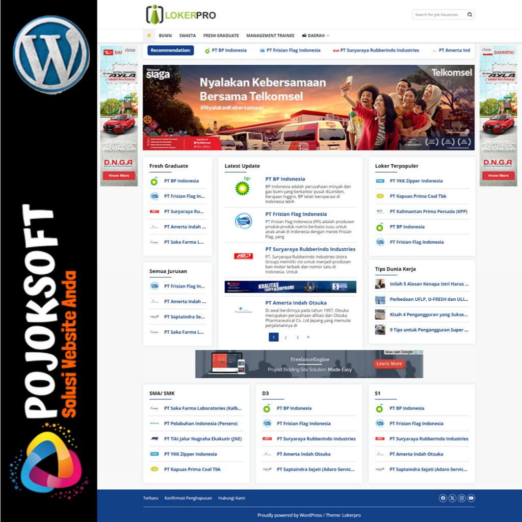 Jual Lokerpro WordPress Theme, Tema Khusus Loker Untuk 20 Lisensi (Lebih Hemat) | Shopee Indonesia