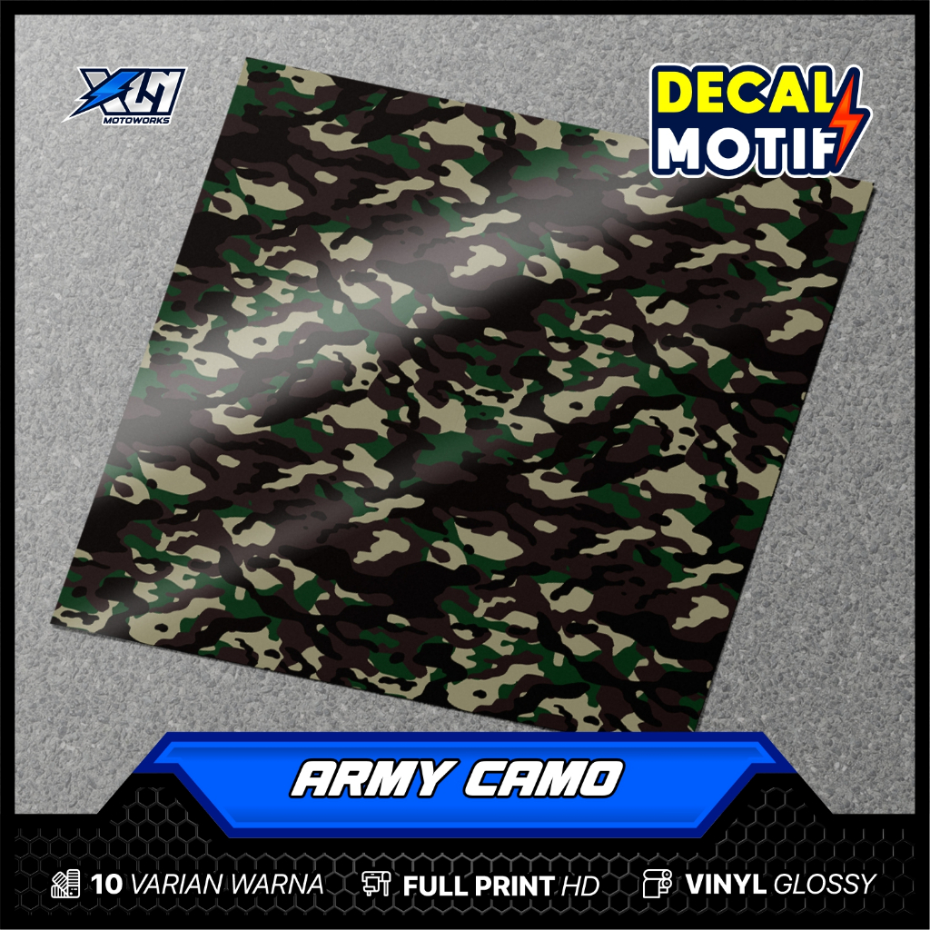 Jual Sticker Motor Keren Decal Motif Army Camo Aksesoris Sepeda Motor ...