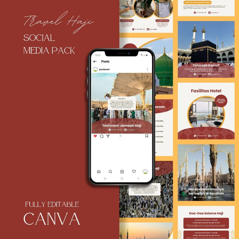 Jual Desain 30 Template Canva Instagram Feed/Post Travel Haji dan Umroh ...