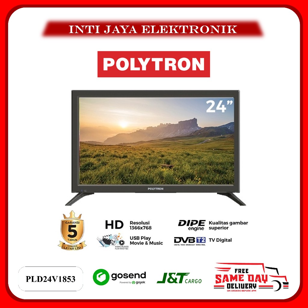Jual TV POLYTRON LED 24 INCH Garansi 5 tahun | Shopee Indonesia