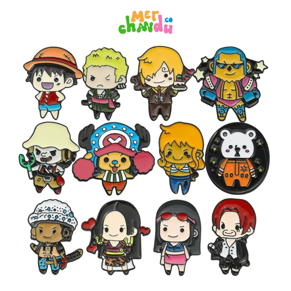 Jual One Piece Chibi Enamel Pin Karakter Zoro Luffy Sanji Chopper Nami ...