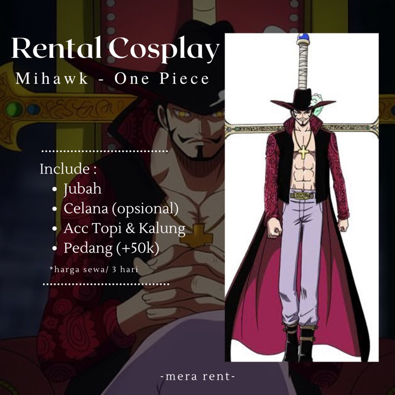 Jual Rental Cosplay Mihawk One Piece | Shopee Indonesia