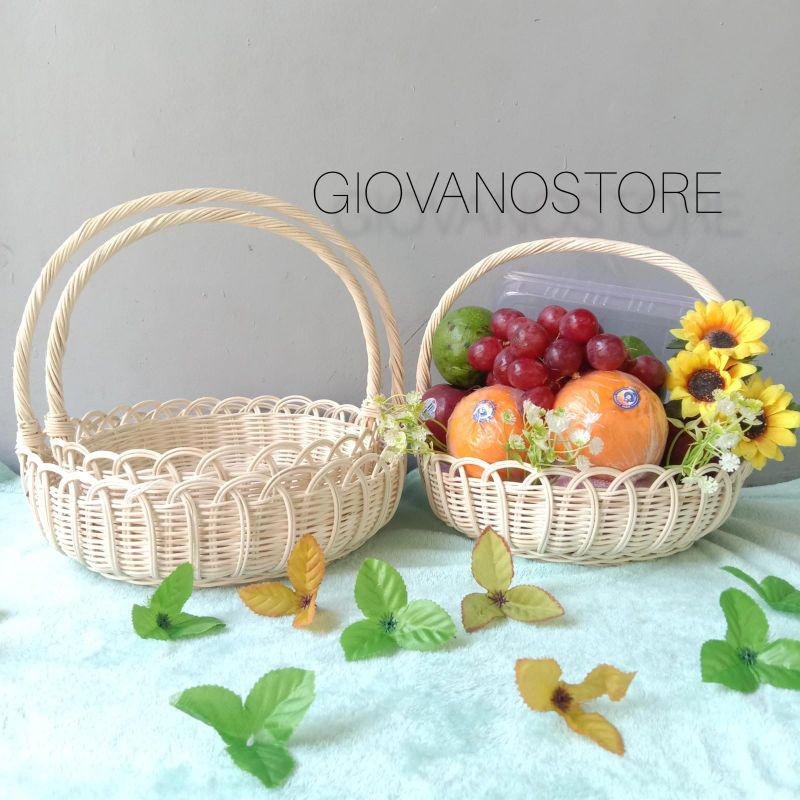 Jual 1 SET ISI 2 KERANJANG BUAH / KERANJANG PARSEL BUAH / KERANJANG ...