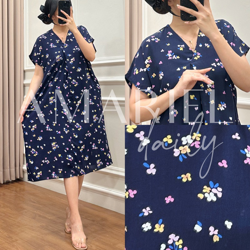 Jual Amariel Ava Dress Daster Nyaman Adem Bumil Friendly | Shopee Indonesia