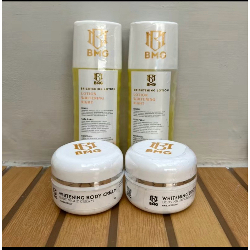 Jual BMG NEW PAKET CEPAT PUTIH ( LOTION KUNING 2 DAN BODY CREAM 2 ...