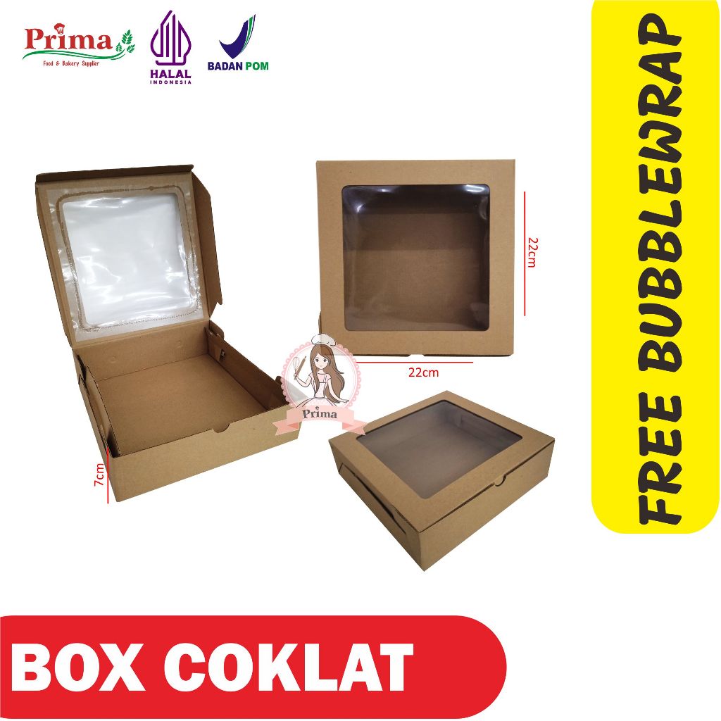 Jual Box coklat - Window - Kardus coklat ukuran 22x22x7 | Shopee Indonesia
