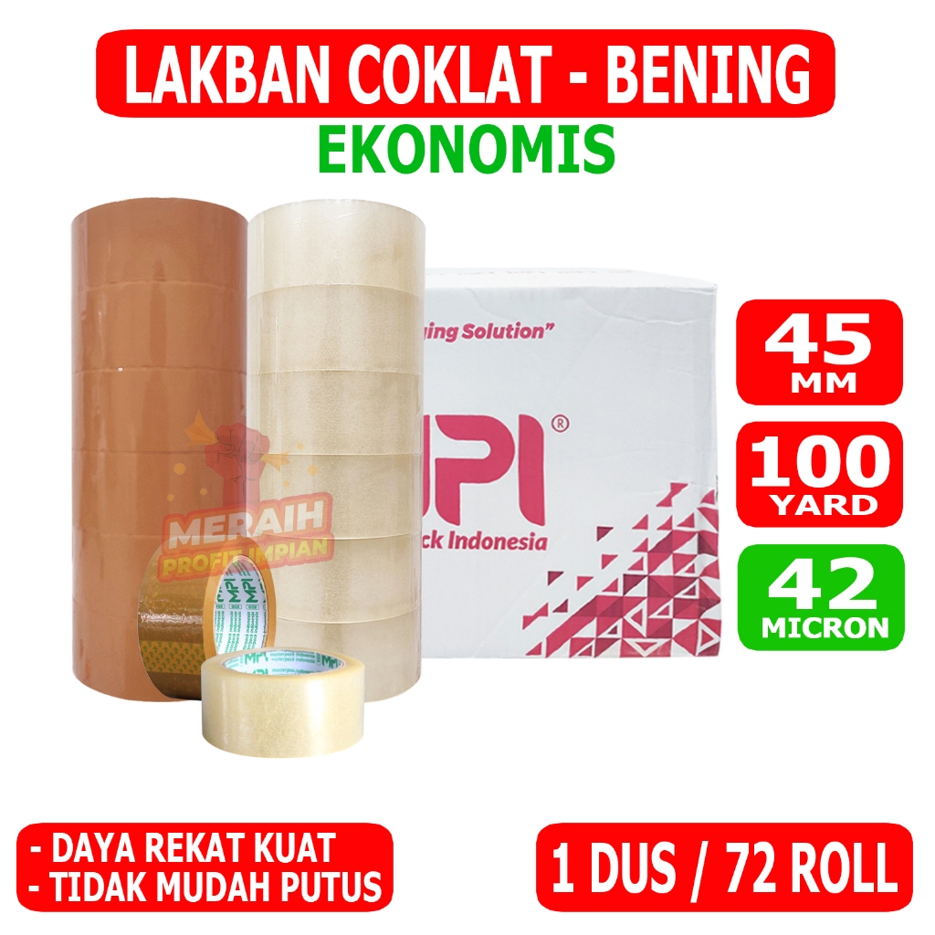 Jual Paket Hemat Lakban Packing - 1 DUS / 72 ROLL - Lakban Coklat ...