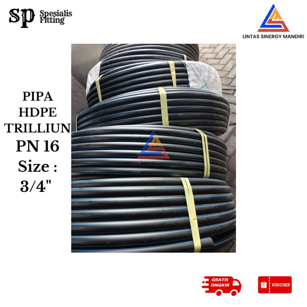 Jual Pipa HDPE Trilliun PN 16 3/4" | Shopee Indonesia