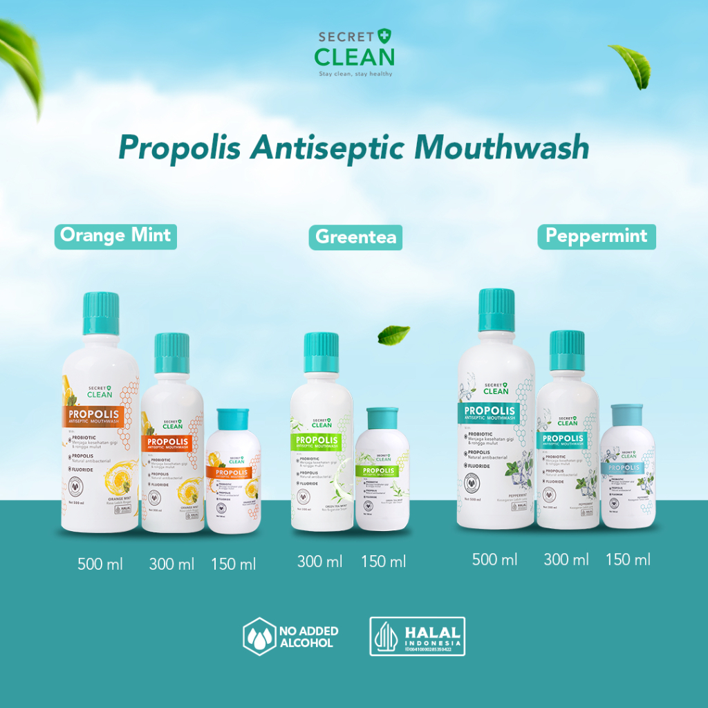 Jual Secret Clean Propolis Antiseptic Mouthwash 500ml | Shopee Indonesia