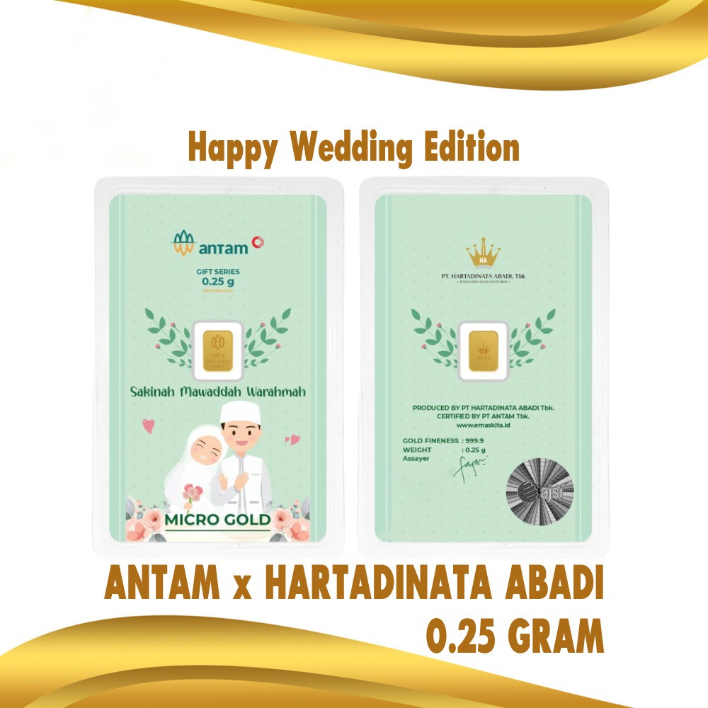 Jual Gold Logam Mulia Micro Gold Antam Hartadinata 0,25gr Wedding ...