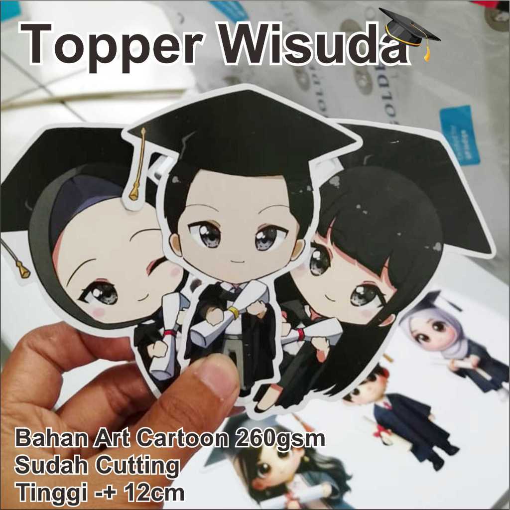 Jual Topper / Toper Buket Wisuda Art Carton 260gsm tebal Sudah Cutting ...