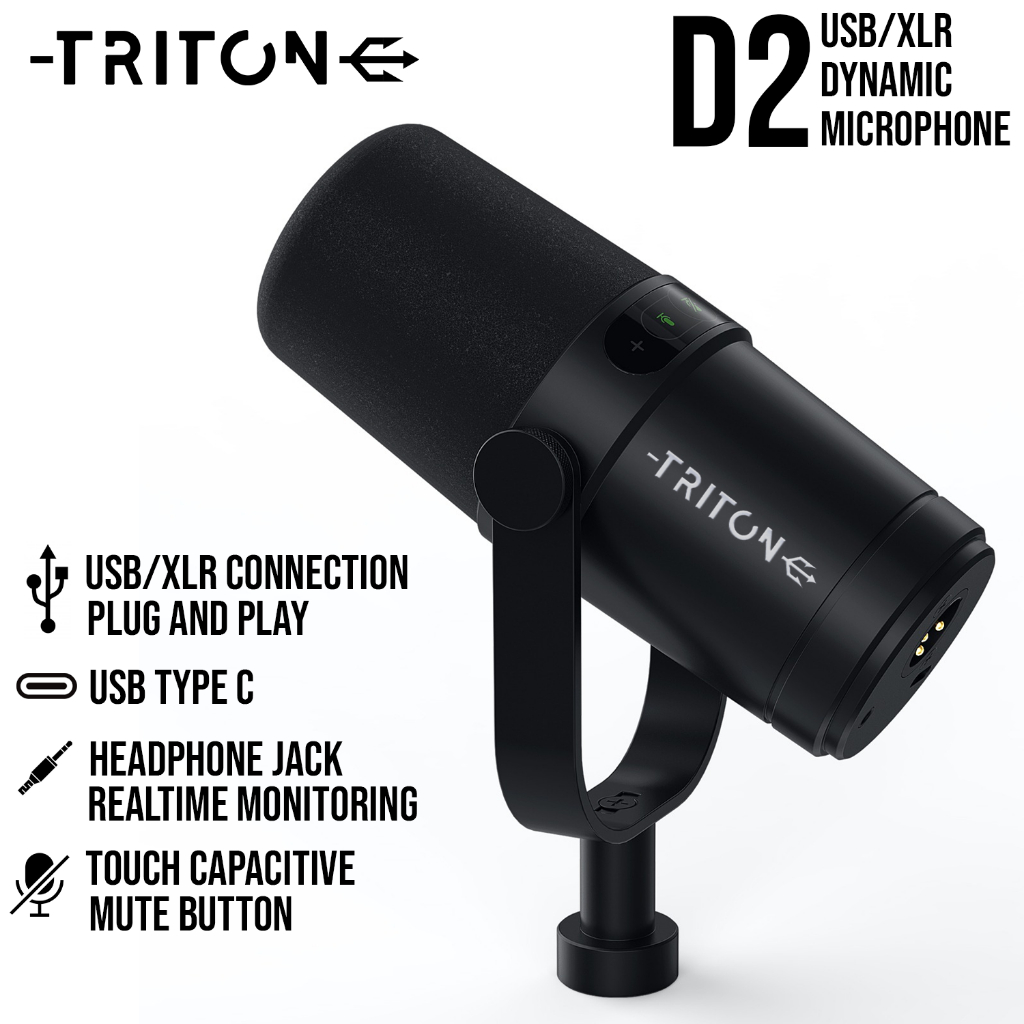 Jual TRITON D2 Cardioid Dynamic Microphone USB XLR Podcast Broadcast ...