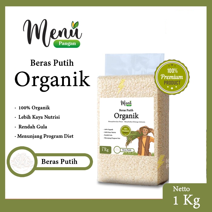 Jual MENU PANGAN Beras Organik Pulen 1kg (Putih) - Beras Sehat untuk ...