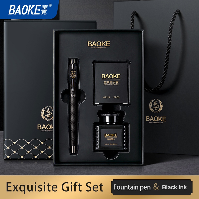 Jual BAOKE Luxury Fountain Pen Gift Set Pena Premium Nib Iridium Tinta ...