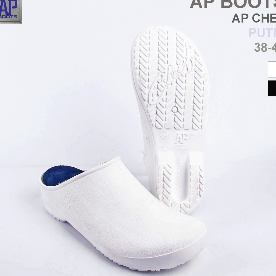 Jual COD AP Boots AP Chef Putih Sepatu Slip On Dapur | Shopee Indonesia