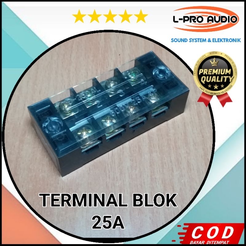 Jual Terminal blok 4 pin 25A mounting listrik 4pin 25A | Shopee Indonesia