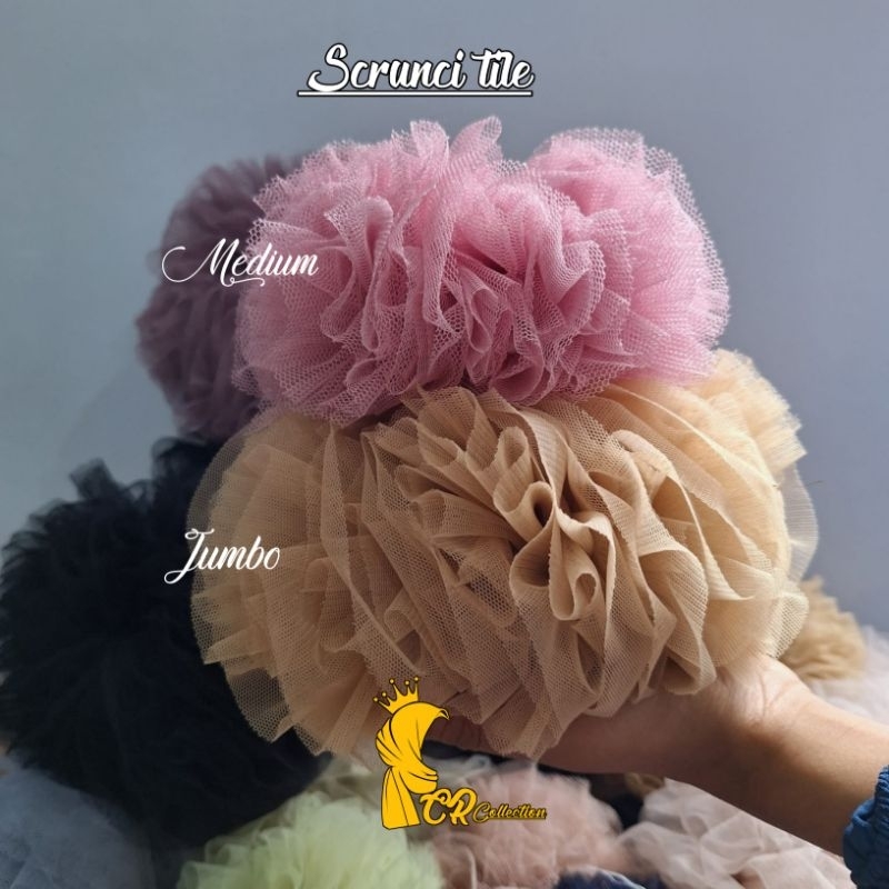 Jual scrunchie tile jumbo/ikat rambut tile jumbo/cepol tile jumbo/cepol ...