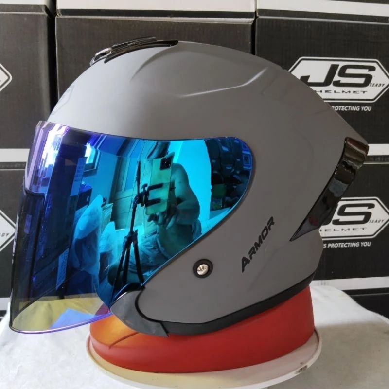 Jual HELM HALF FACE JS ARMOR SOLID ( GORILLA DOFF ) | Shopee Indonesia