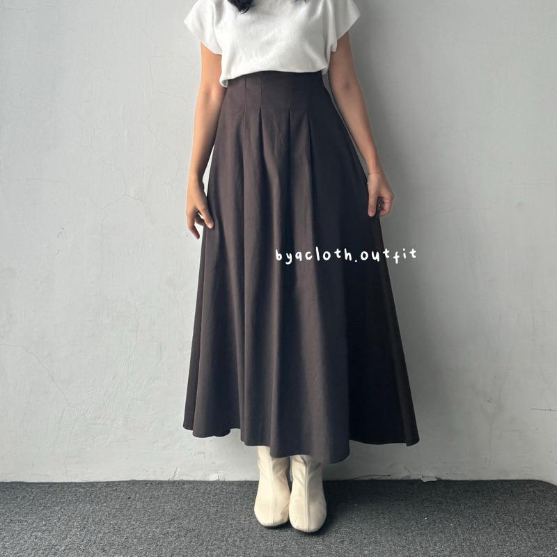 Jual BYACLOTH - Joy Skirt - Rok Flare Wanita - Rok Panjang Maxi Wanita ...