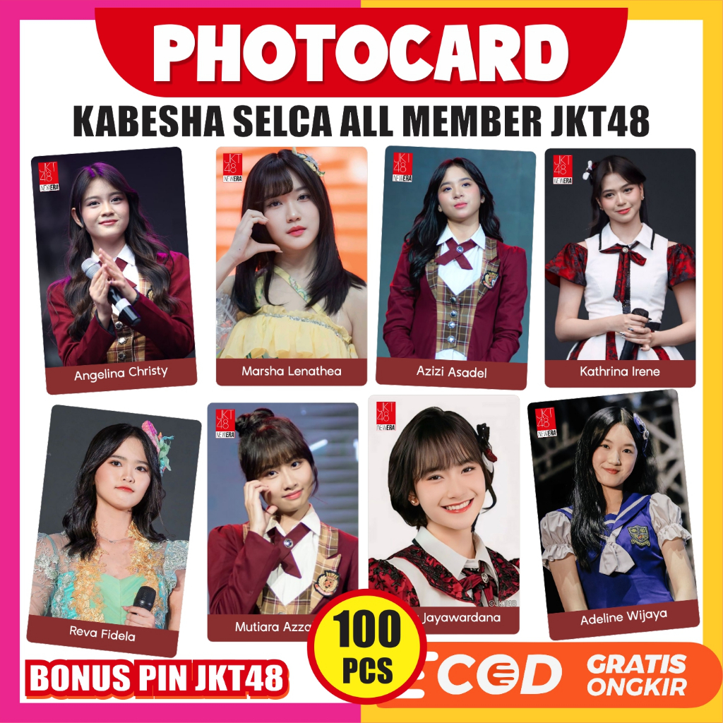 Jual 100 Photocard Kabesha All Member JKT 48 Selca 1 Sisi Bonus sticker COD | Pabrik Photocard ...