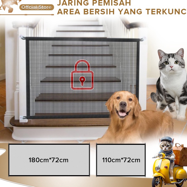 Jual Magic Gate Pintu Jaring Penghalang Pagar Kandang Kucing Anjing ...