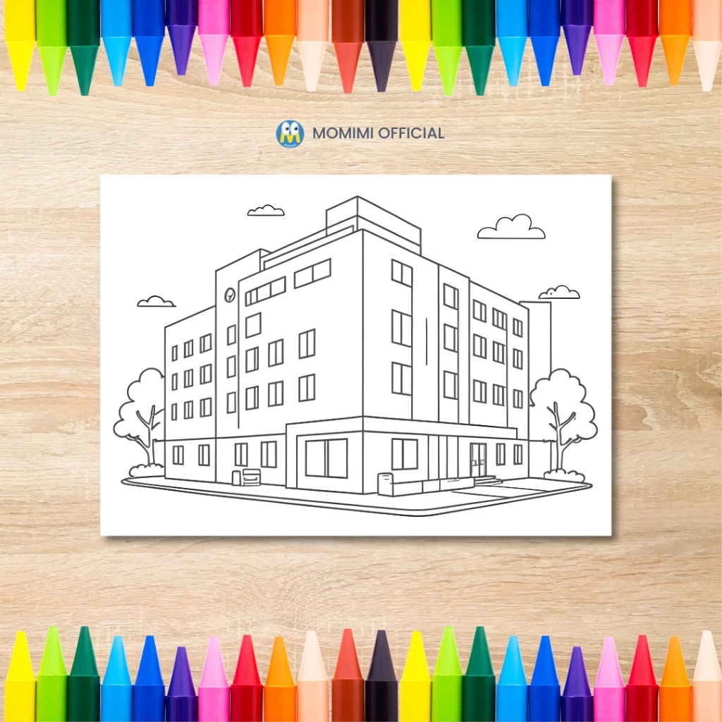 Jual KERTAS MEWARNAI ANAK TEMA BANGUNAN / KERTAS GAMBAR MEWARNAI UNTUK ...