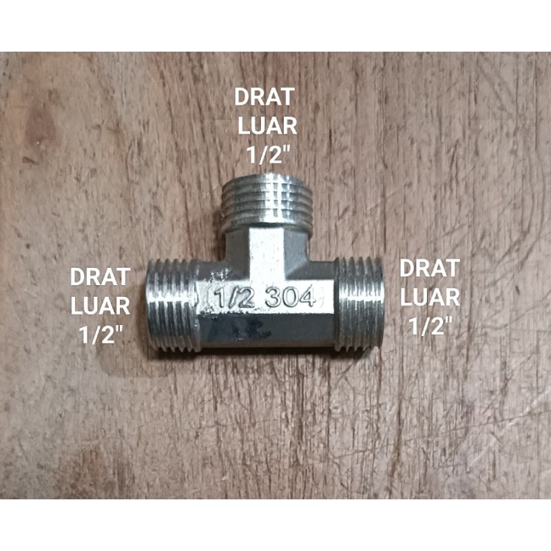 Jual Tee T Drat Luar 1/2" Inch Sambungan Cabang 3 Pipa Besi | Shopee Indonesia