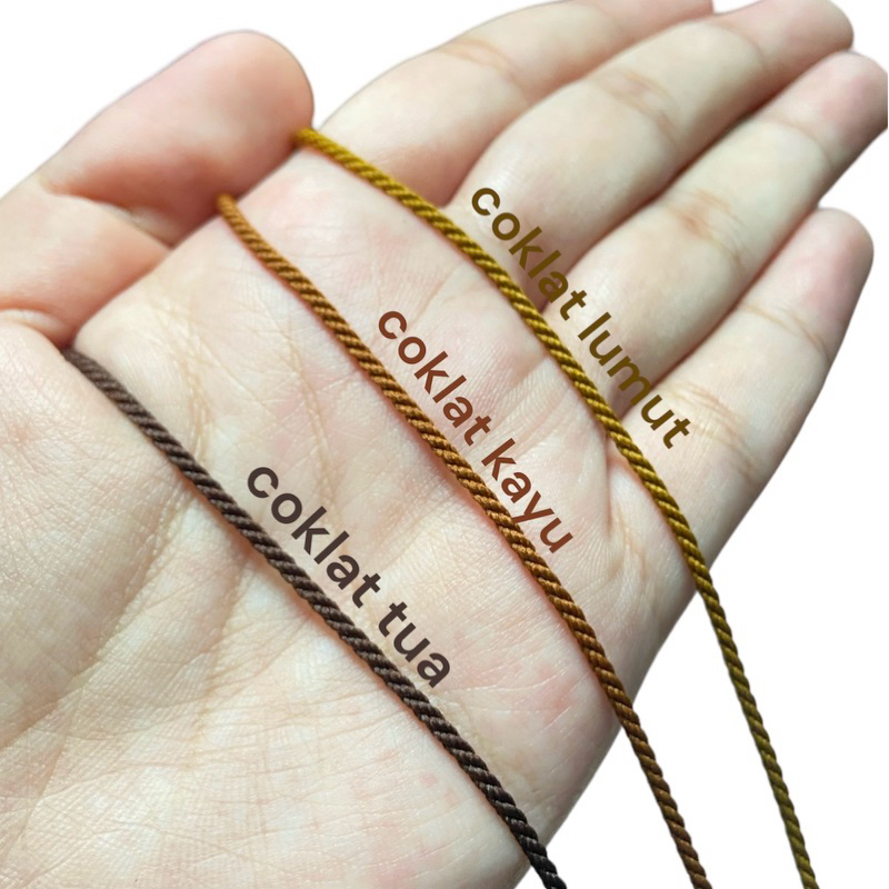 Jual Tali Ulir Warna COKLAT panjang 1 meter tebal 1mm 2mm 3mm | Shopee ...