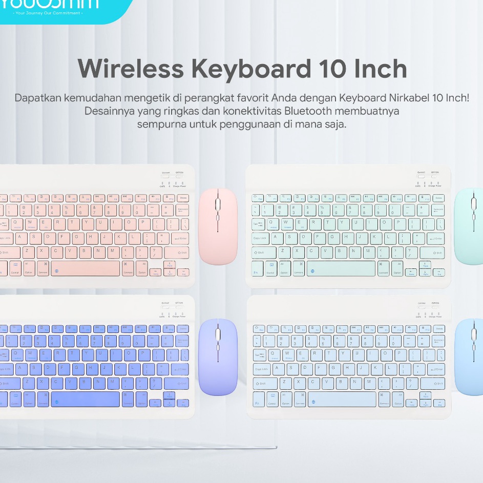 Jual Terupdate Youcomm Wireless Bluetooth Keyboard Mouse Combo USB ...