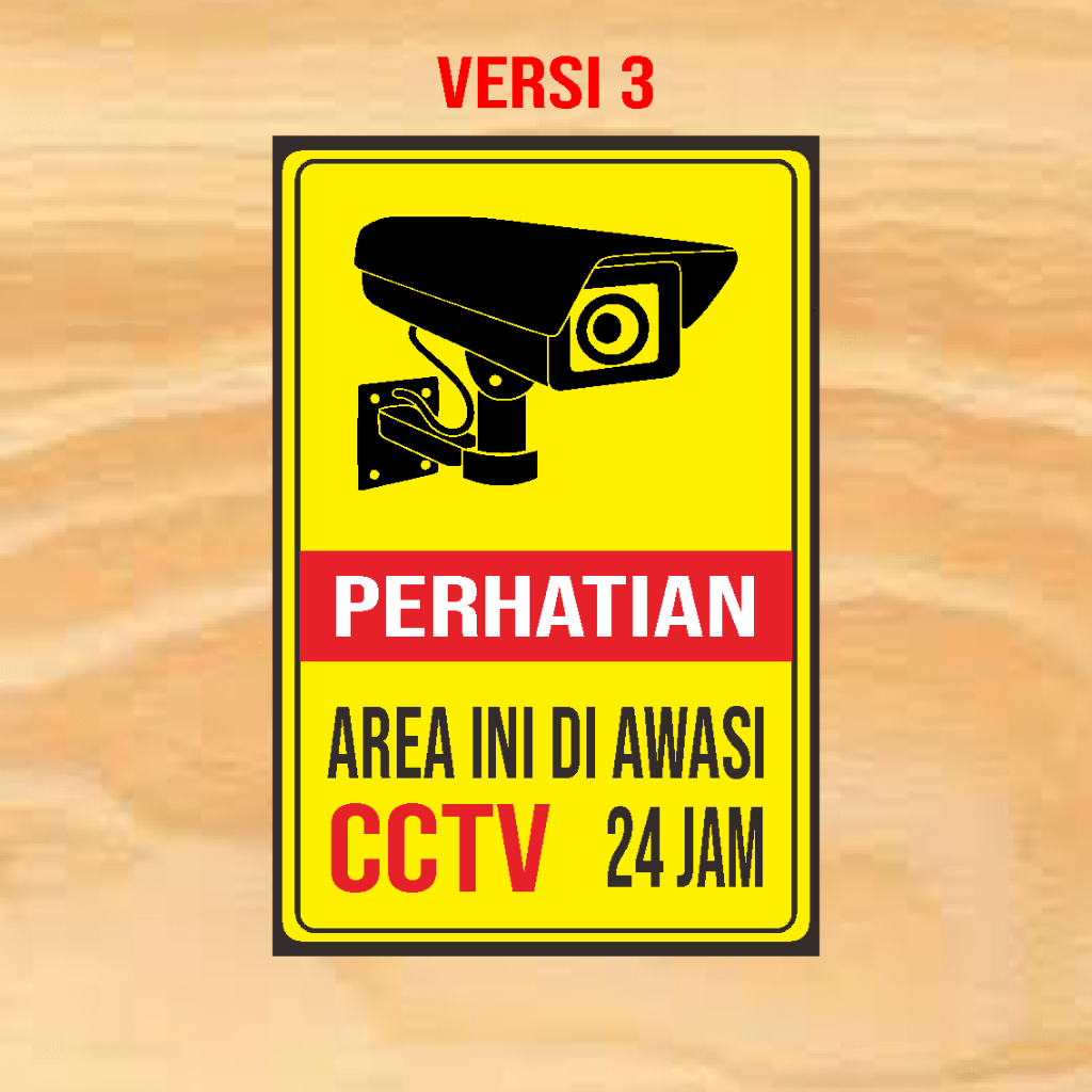 Jual Stiker Perhatian CCTV | Stiker Area Diawasi CCTV 24 Jam | Stiker ...