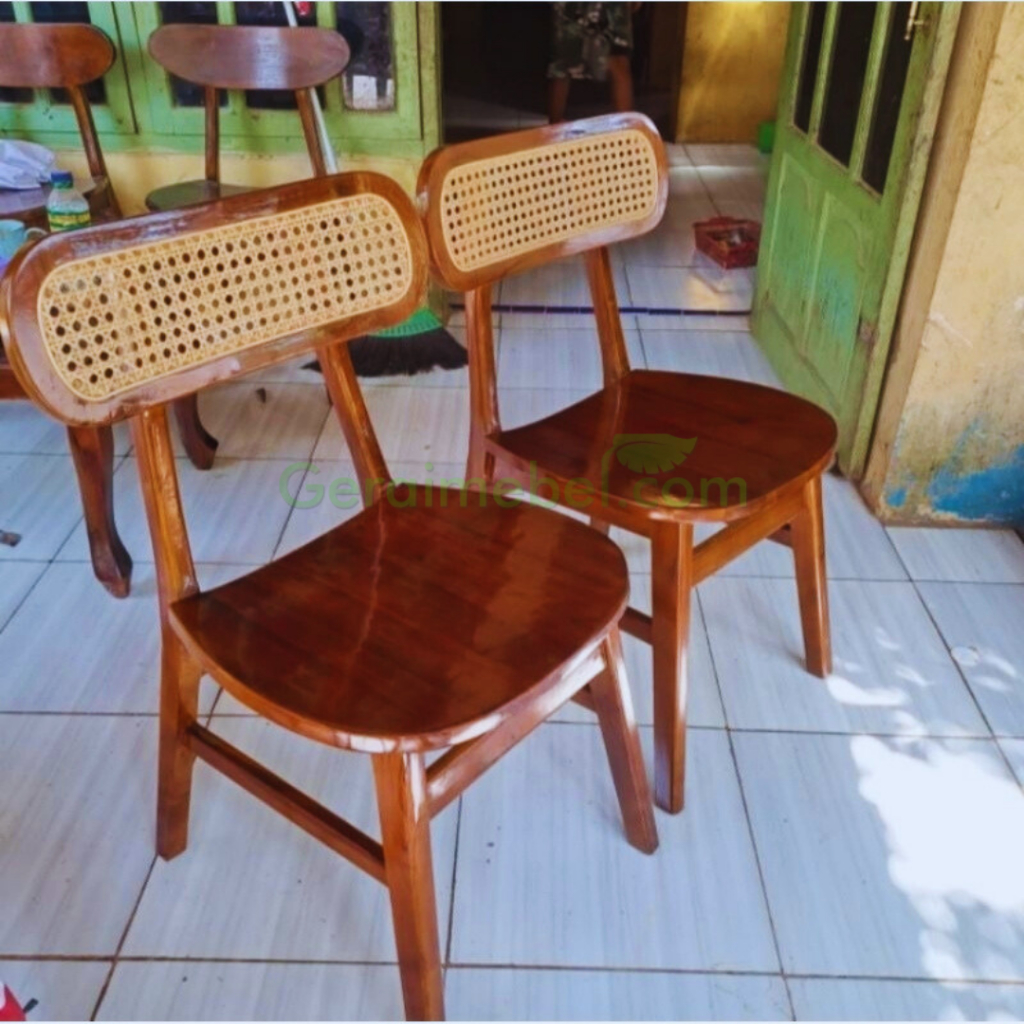 Jual Kursi Rotan Cafe Resto Kursi Kayu Jati Minimalis Modern Terbaru | Shopee Indonesia