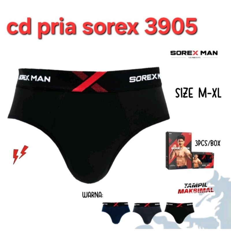 Jual PAKET ISI 3PCS CELANA DALAM PRIA SOREXMAN M.3905.3903. | Shopee Indonesia