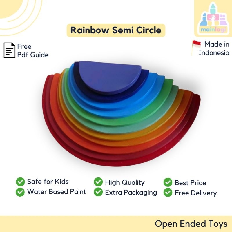 Jual MAINLOGI - Mainan Edukasi Anak Menyusun Kayu Setengah Lingkaran ...