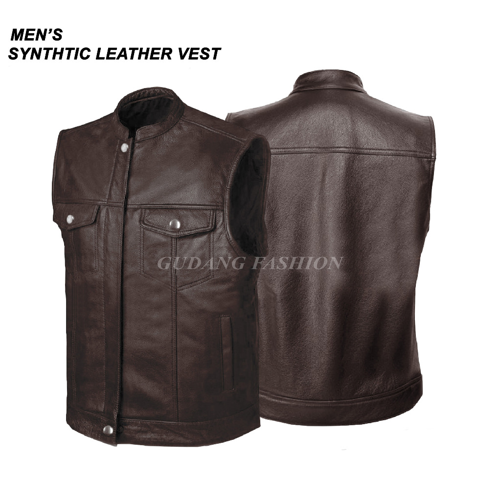 Jual Rompi Kulit Rompi Pria Riding Vest Rompi Kulit Sintetis Rompi ...