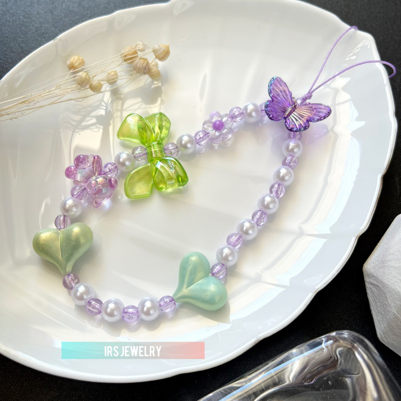 Jual Phone Strap Beads Ungu Series/ Tali Lanyard Handphone Manik Pita ...