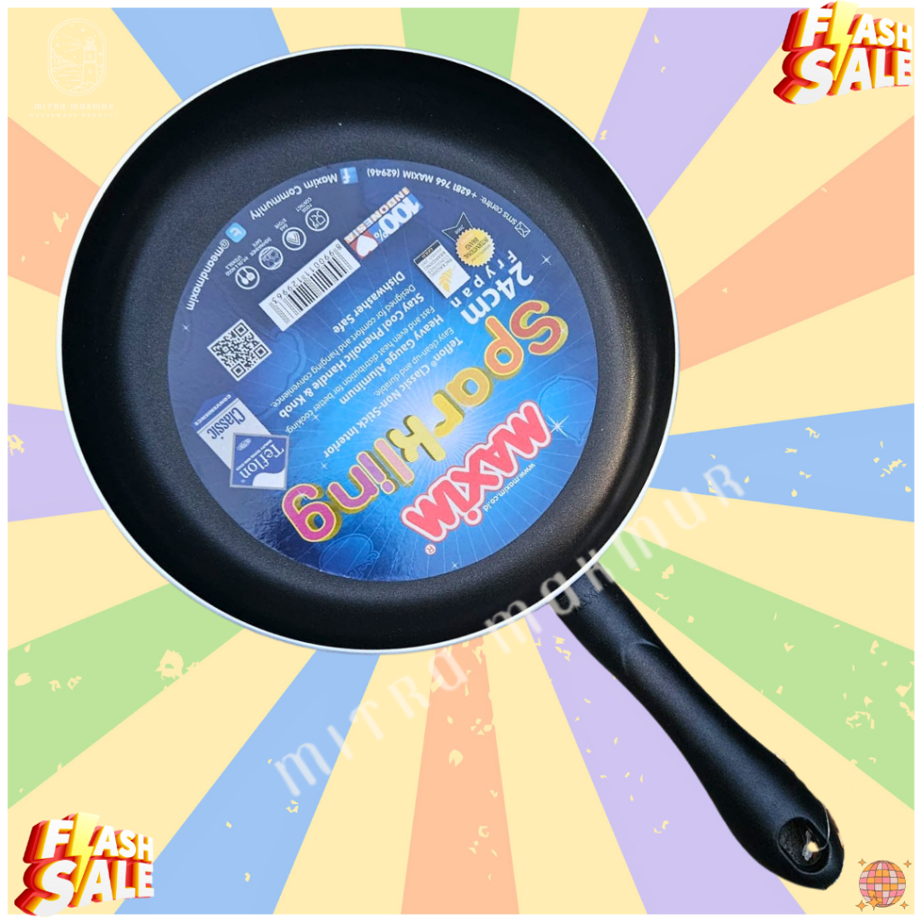 Jual TEFLON FRYPAN 24 CM SPARKLING TEFLON MAXIM SPARK TEFLON ANTI ...