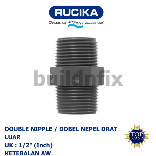 Jual RUCIKA DOUBLE NIPPLE / DOBEL NEPEL DRAT LUAR PVC 1/2" AW (TEBAL) | Shopee Indonesia