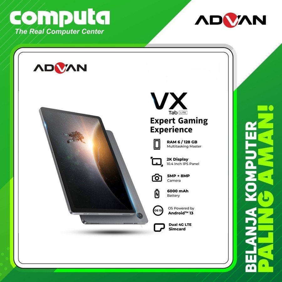 Jual Tablet ADVAN Tab VX Lite 6GB/128GB 10.4" 4G LTE Dual Sim Garansi ...
