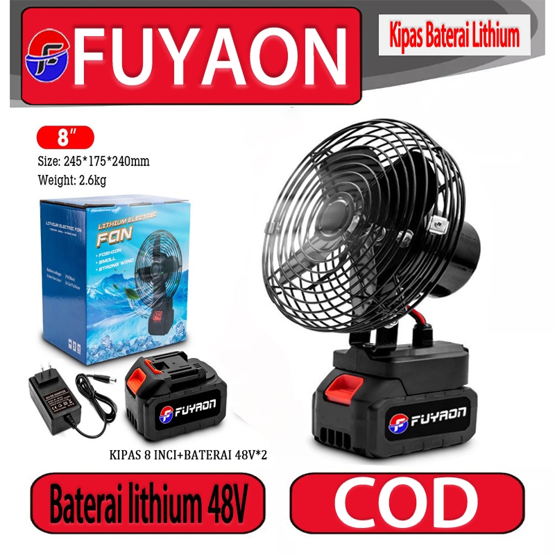 Jual COD Kipas baterai lithium nirkabel 8 inci Berkemah di Luar Ruangan ...