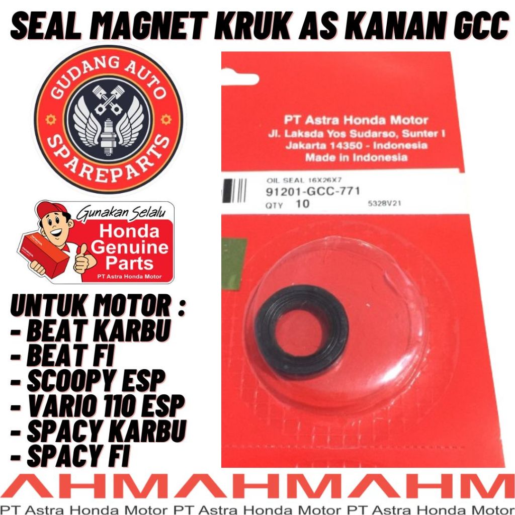 Jual Original AHM Seal Magnet As Kruk Kanan Honda Beat FI Karbu Scoopy ...