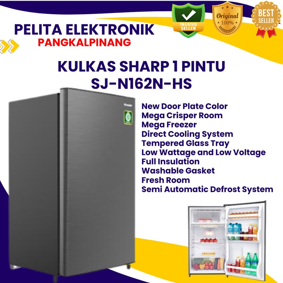 Jual Sharp Kulkas 1 Pintu SJ-162-N-HS Kapasitas 133 Liter | Shopee ...