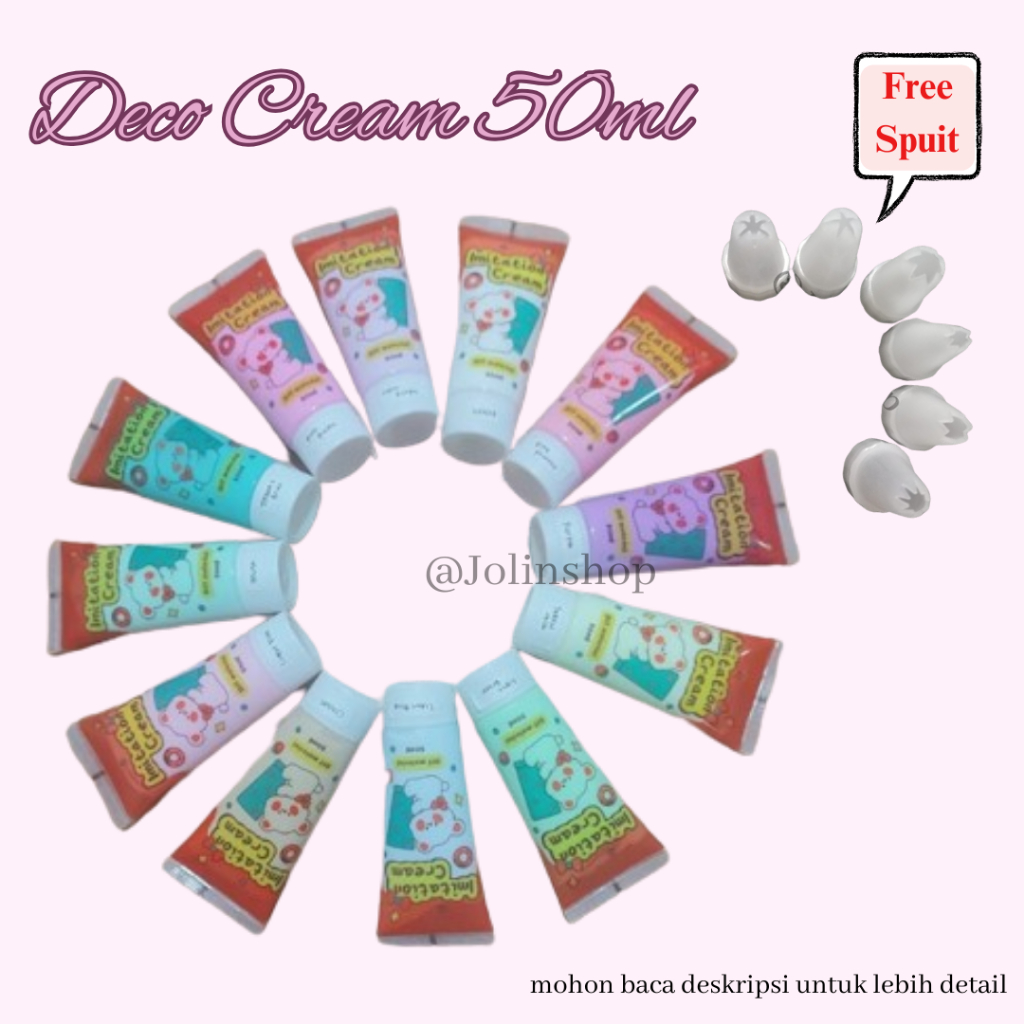 Jual Free Spuit Deco Cream 50ml Liquid Clay Material DIY Hias Case ...