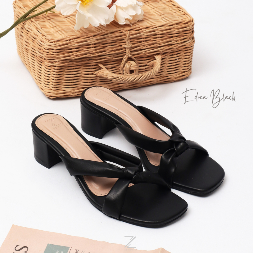 Jual ZEMORA Edrea Sendal Hak Tali Wanita Block Heels 5 Cm | Shopee Indonesia