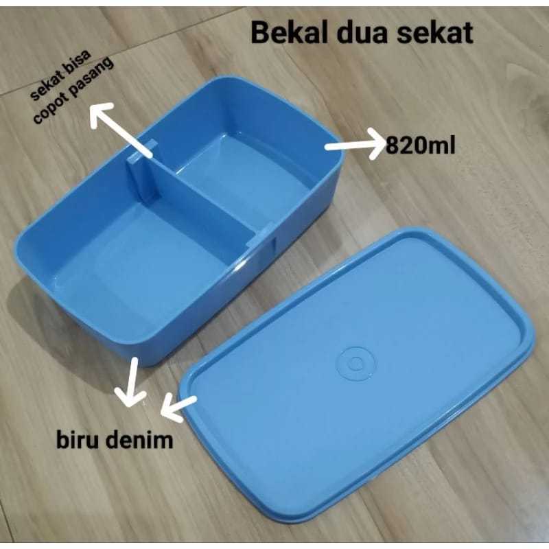 Jual tupperware lunch lite/ bekal sekat bisa dilepas/ paket bekal ...