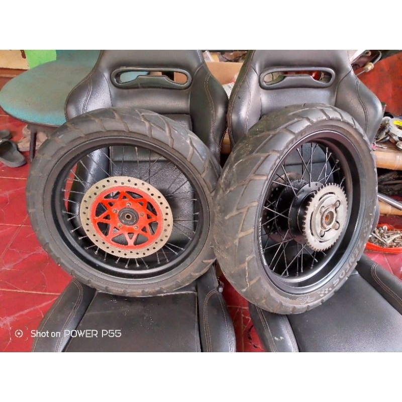 Jual Wheelset velg pelk velk Supermoto R17 ex Honda Tiger buat custom ...