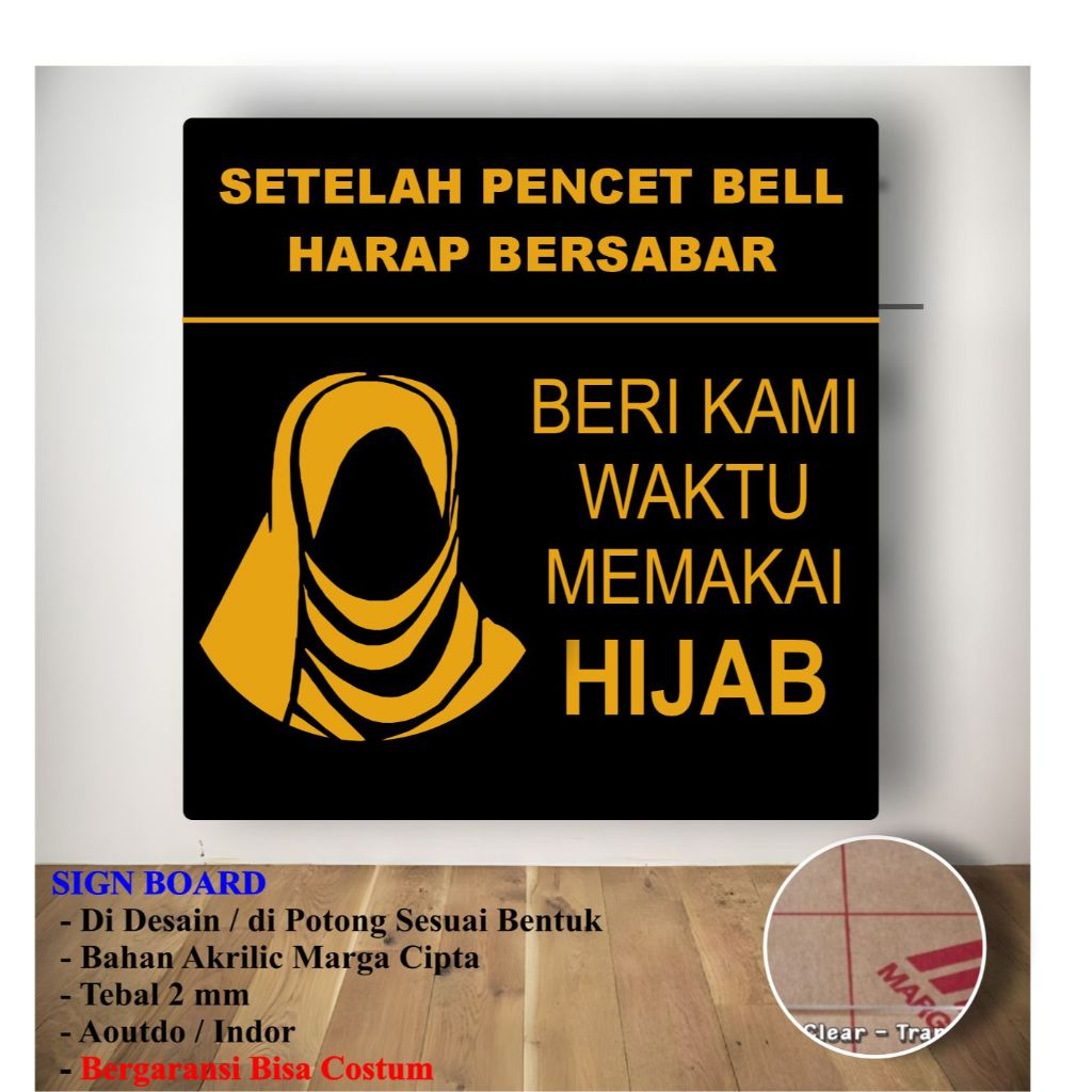 Jual SIGN BOARD Setelah Pencet Bell Harap Bersabar Akrilik Indor Outdor ...