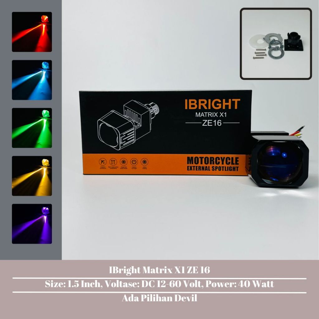 Jual IBRIGHT Tipe ZE16 Projector Biled Matrix X1 Size 1.5 Inch Kipas ...