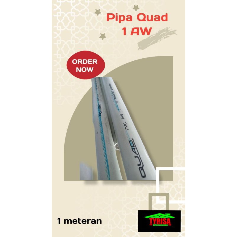 Jual Pipa PVC Quad | Quad 1 AW | kualitas bagus (potongan 1meter) | Shopee Indonesia