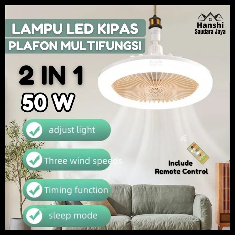 Jual Lampu kipas Angin AC 50 Watt lampu Plafon Remote control LED lampu ...